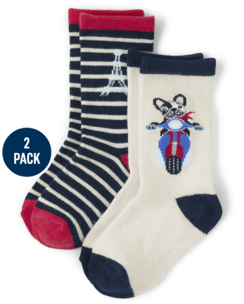 Boys Paris Crew Socks - Parisian Chic - MULTI | Gymboree
