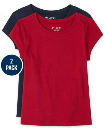 Girls Short Sleeve Basic Layering Tee 2-Pack | The Children's Place - TIDAL