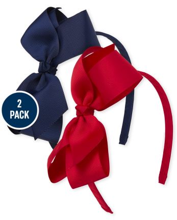 Girls Ribbon Bow Headband 2-Pack | The Children's Place - RUBY