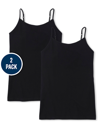 Girls Sleeveless Basic Cami 2-Pack | The Children's Place - BLACK