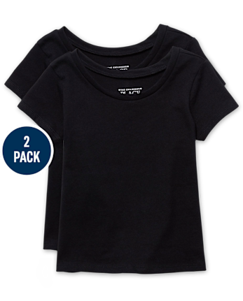 Baby And Toddler Girls Short Sleeve Basic Layering Tee 2-Pack | The ...