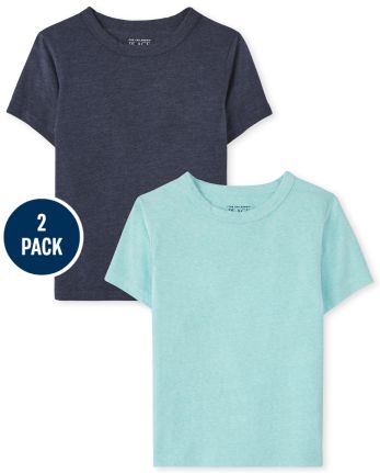 Toddler Boys Short Sleeve Marled Basic Layering Tee 2-Pack | The ...