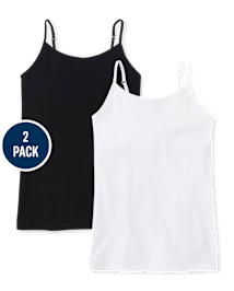 Girls Basic Cami 2-Pack | The Children's Place CA - BLACK