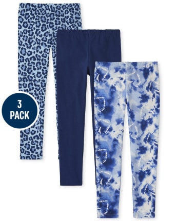 Girls Print Knit Leggings 3-Pack - BLUE | The Children's Place CA