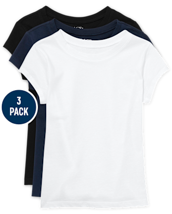 Girls Short Sleeve Basic Layering Tee 3-Pack | The Children's Place ...