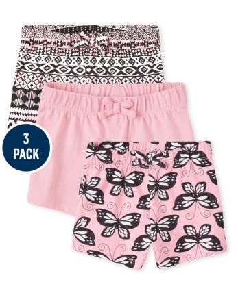 Toddler Girls Print Knit Shorts 3-Pack | The Children's Place - ROSE ...