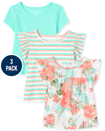 Toddler Girls Short Sleeve Ruffle Top 3-Pack | The Children's Place ...