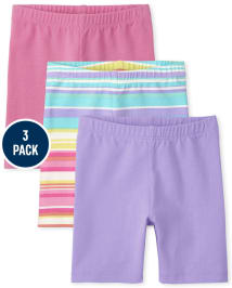 Toddler Girls Mix And Match Solid And Print Bike Shorts 3-Pack | The ...