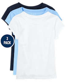 Girls Short Sleeve Basic Layering Tee 3-Pack | The Children's Place CA ...