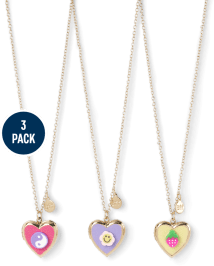 Girls Strawberry BFF Locket Necklace 3-Pack | The Children's Place CA ...