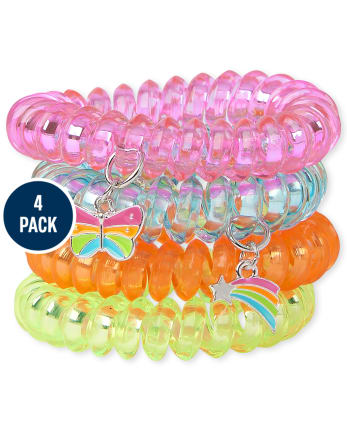 Girls Butterfly Coil Bracelet 4-Pack | The Children's Place - MULTI CLR