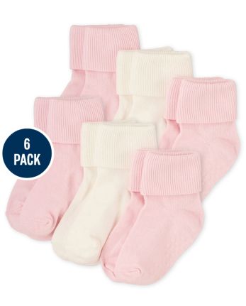 Baby And Toddler Girls Triple Roll Socks 6-Pack | The Children's Place