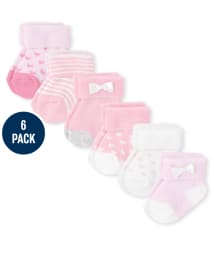 Baby Girls Heart Turn Cuff Socks 6-Pack | The Children's Place CA ...