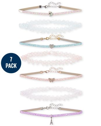 Girls Glitter Choker Necklace 7-Pack | The Children's Place