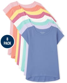 Girls Short Sleeve Basic Layering Tee 8-Pack | The Children's Place CA ...