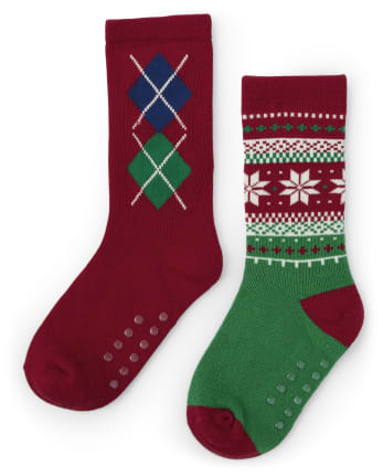 Boys Snowflake Fairisle And Argyle Crew Socks 2-Pack - Holiday Traditions | Gymboree - MULTI CLR