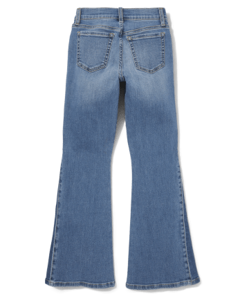 Teen Girls Low Rise Super Flare Jeans | The Children's Place - SUNSET WASH