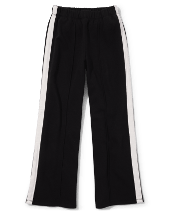 Pantalones de pernera ancha de tejido polar para niñas Tween - BLACK ...