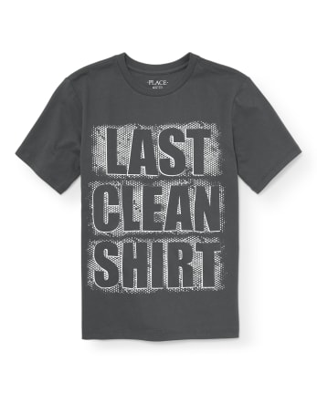 Boys Short Sleeve 'Last Clean Shirt' Graphic Tee | The Children's Place ...