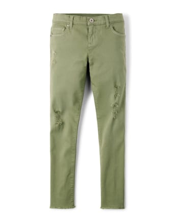 Girls Distressed Denim Super Skinny Jeans