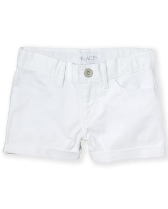 Girls Roll Cuff Denim Shortie Shorts | The Children's Place