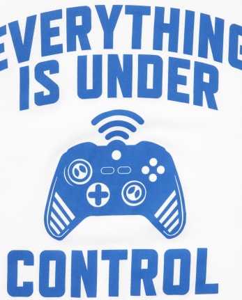 Boys Short Sleeve 'Everything Is Under Control' Graphic Tee - WHITE ...