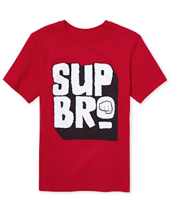 Boys Short Sleeve 'Sup Bro' Graphic Tee - RED | The Children's Place