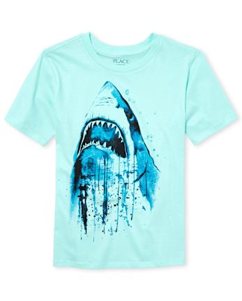 Boys Short Sleeve Shark Graphic Tee - SEA CRYSTAL | The Children's Place