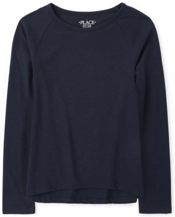 Girls Long Sleeve Basic Layering Tee | The Children's Place CA - TIDAL