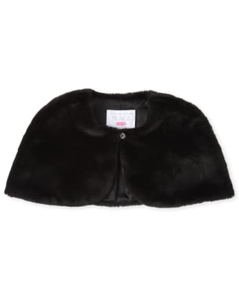 Baby And Toddler Girls Christmas Faux Fur Matching Cape