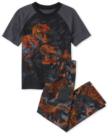 Boys Short Raglan Sleeve Lava Dino Pajamas | The Children's Place