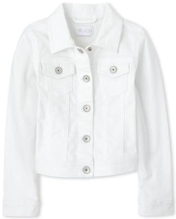 Girls Long Sleeve Denim Jacket | The Children's Place - WHITE