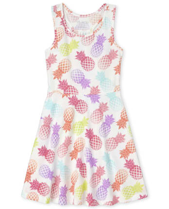 Girls Sleeveless Print Knit Racerback Dress | The Children's Place