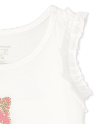 Baby And Toddler Girls Sleeveless Graphic Ruffle Tank Top | The ...