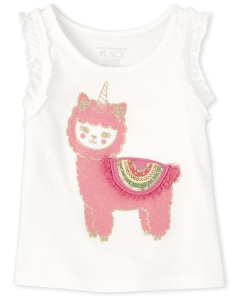Baby And Toddler Girls Sleeveless Graphic Ruffle Tank Top | The ...