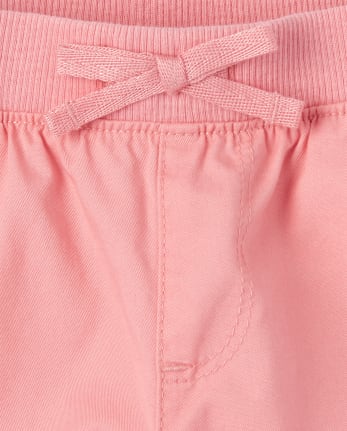 Baby And Toddler Girls Knit Waistband Woven Pull On Shorts | The ...