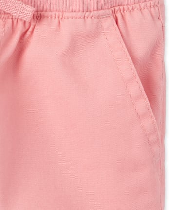 Baby And Toddler Girls Knit Waistband Woven Pull On Shorts | The ...