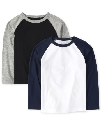 Baby And Toddler Boys Long Sleeve Raglan Top 2-Pack