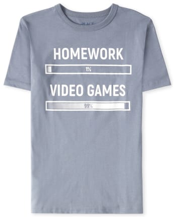 Boys Short Sleeve Homework Video Games Graphic Tee | The Children's Place