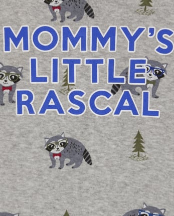 Baby And Toddler Boys Long Sleeve 'Mommy's Little Rascal' Raccoon Print ...