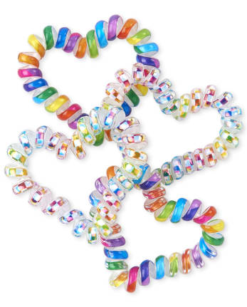 Girls Rainbow Coil Bracelet 4-Pack