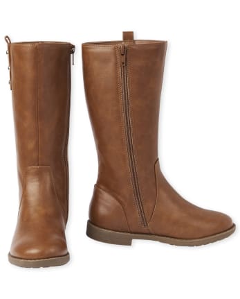 Girls Studded Tall Boots - TAN | The Children's Place