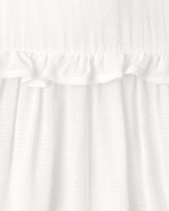 Girls Long Sleeve Woven Ruffle Top | The Children's Place - SIMPLYWHT