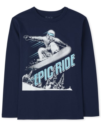 Boys Long Sleeve Epic Ride Graphic Tee - BLUE | The Children's Place CA