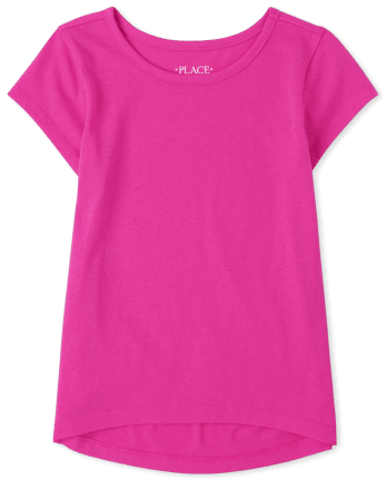 Girls Short Sleeve High Low Basic Layering Tee | The Children's Place ...