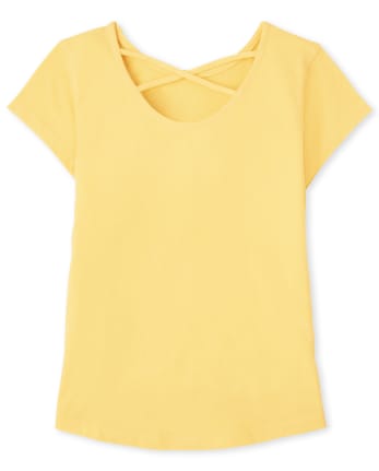 Girls Short Sleeve Graphic Cross Back Top | The Children's Place ...