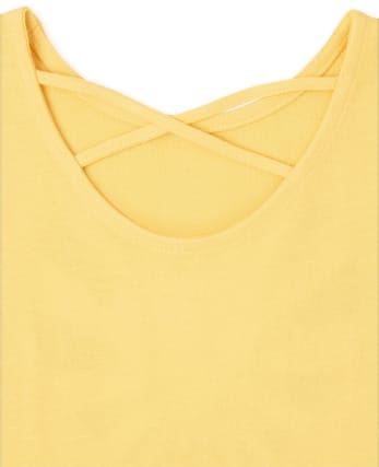 Girls Short Sleeve Graphic Cross Back Top | The Children's Place ...
