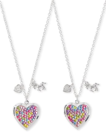 Girls Unicorn Heart BFF Locket Necklace 2-Pack | The Children's Place ...