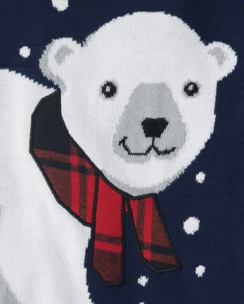 Baby And Toddler Boys Long Sleeve Polar Bear Intarsia Baby And Toddler Boys Long Sleeve Polar Bear Intarsia
