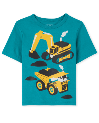 Toddler Boys Short Sleeve Construction Vehicle Graphic Tee - BLUE | The ...